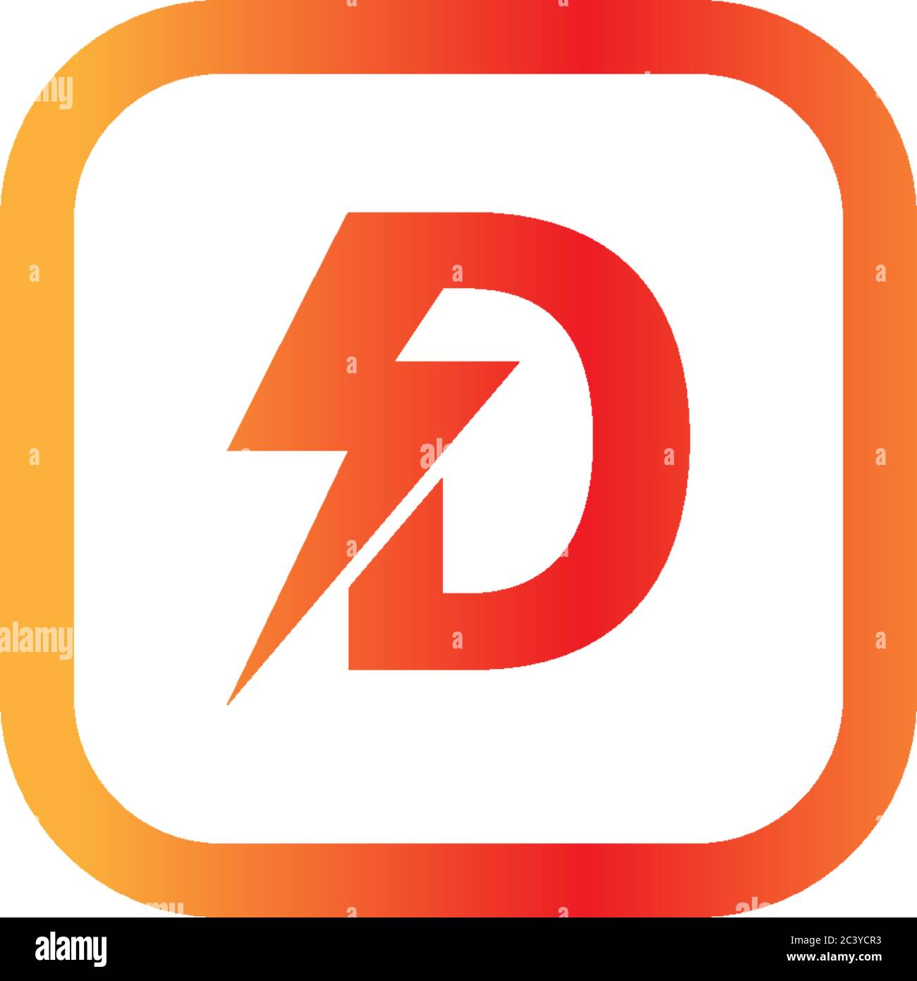Lightning Letter D logotype gradient color design concept illustration ...