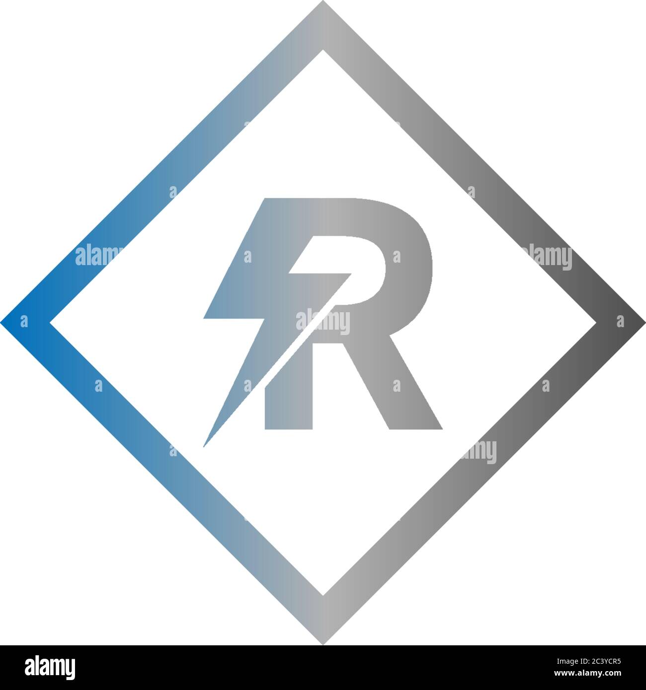 Lightning Letter R logotype gradient color design concept illustration ...
