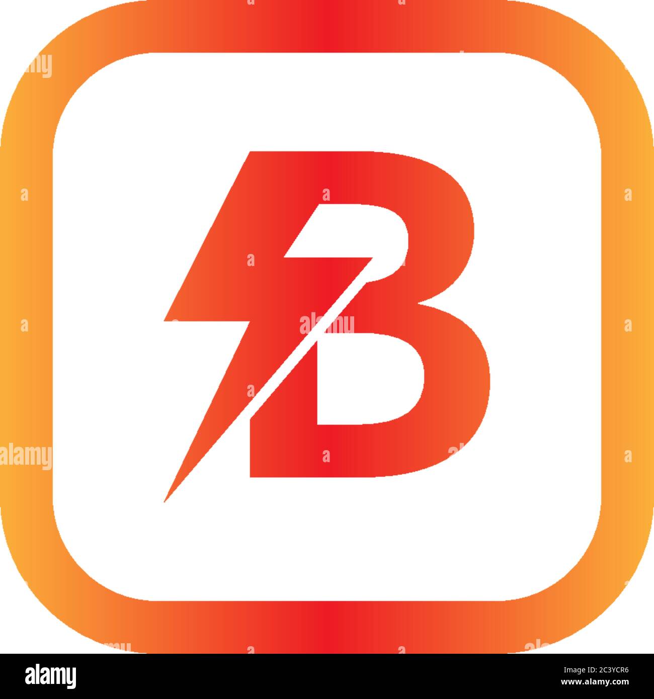 Lightning Letter B logotype gradient color design concept illustration ...