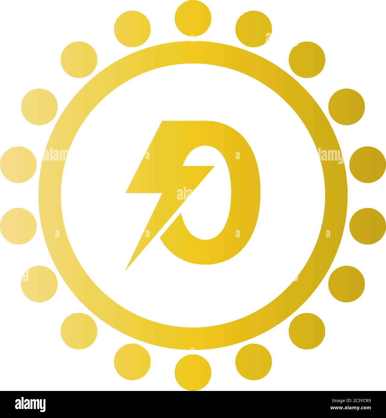 Lightning Letter O logotype gradient color design concept illustration ...