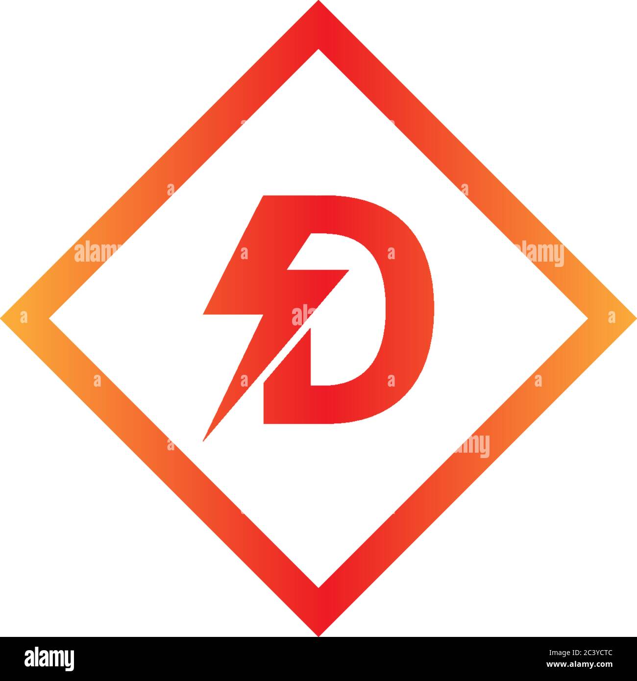 Lightning Letter D logotype gradient color design concept illustration ...