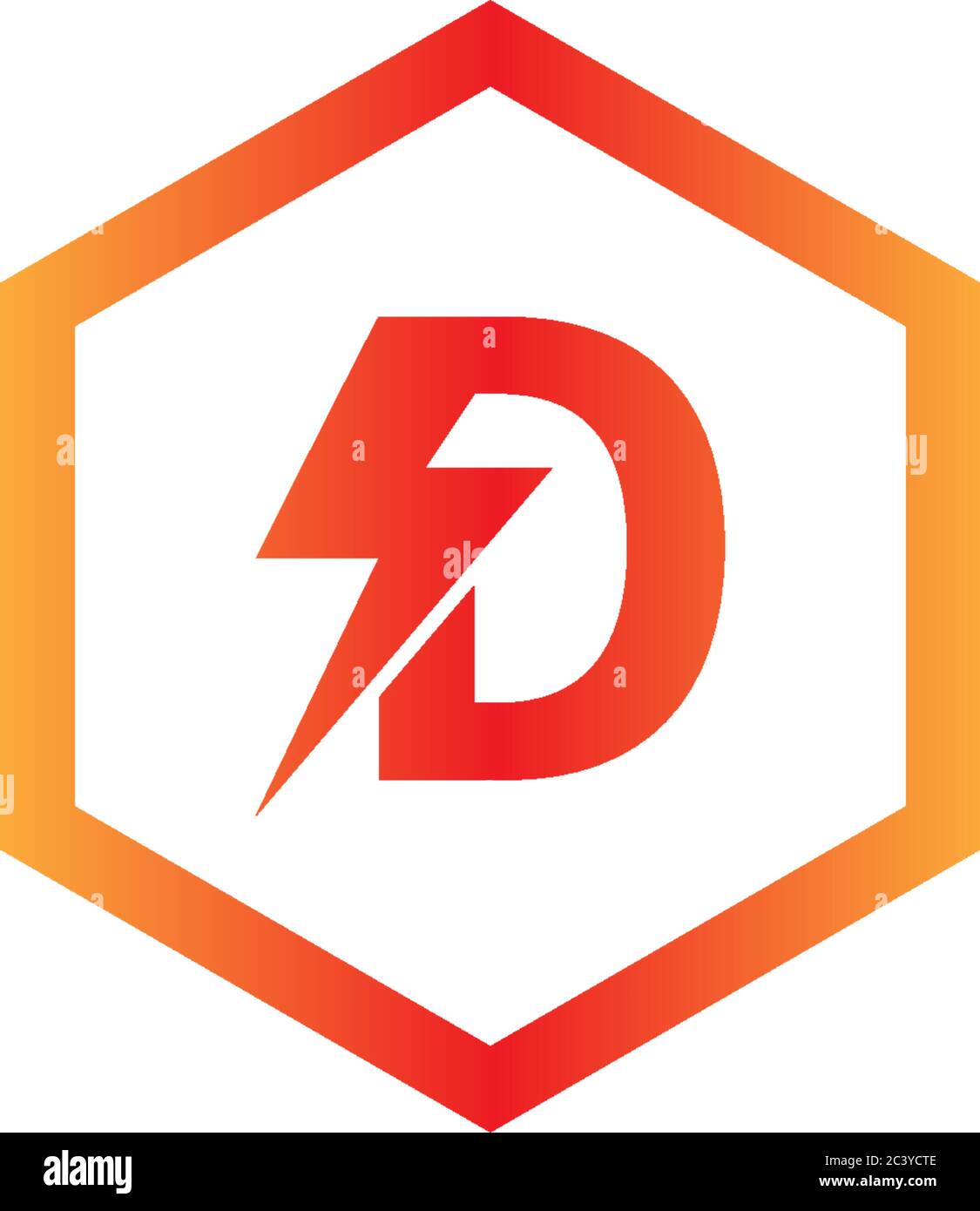Lightning Letter D logotype gradient color design concept illustration ...