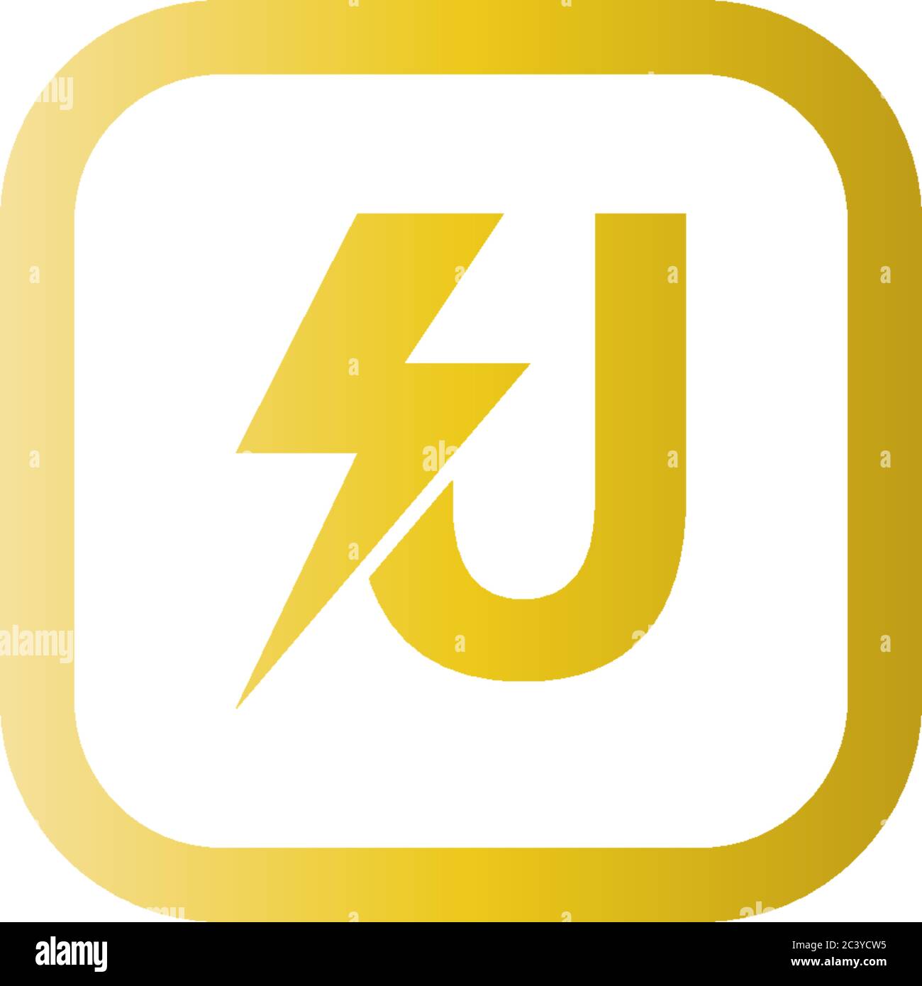 Lightning Letter U logotype gradient color design concept illustration ...