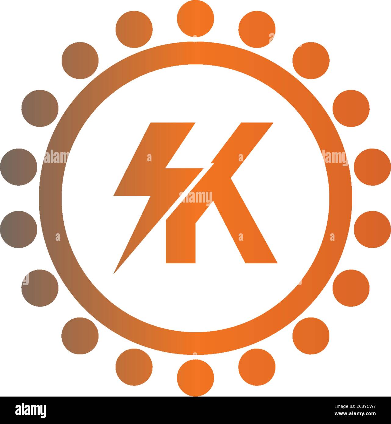 Lightning Letter K logotype gradient color design concept illustration ...
