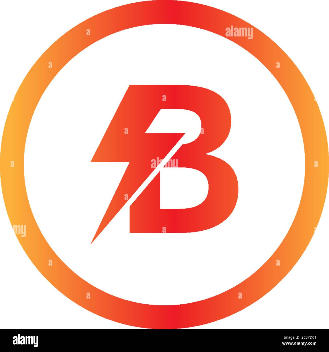 Lightning Letter B logotype gradient color design concept illustration ...