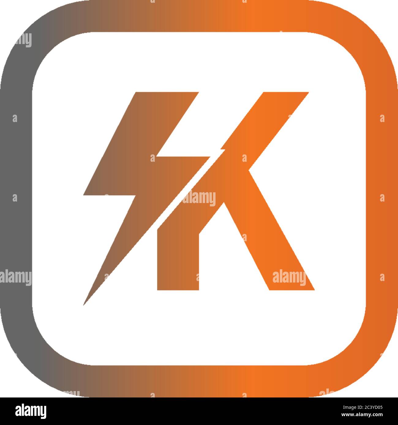 Lightning Letter K logotype gradient color design concept illustration ...