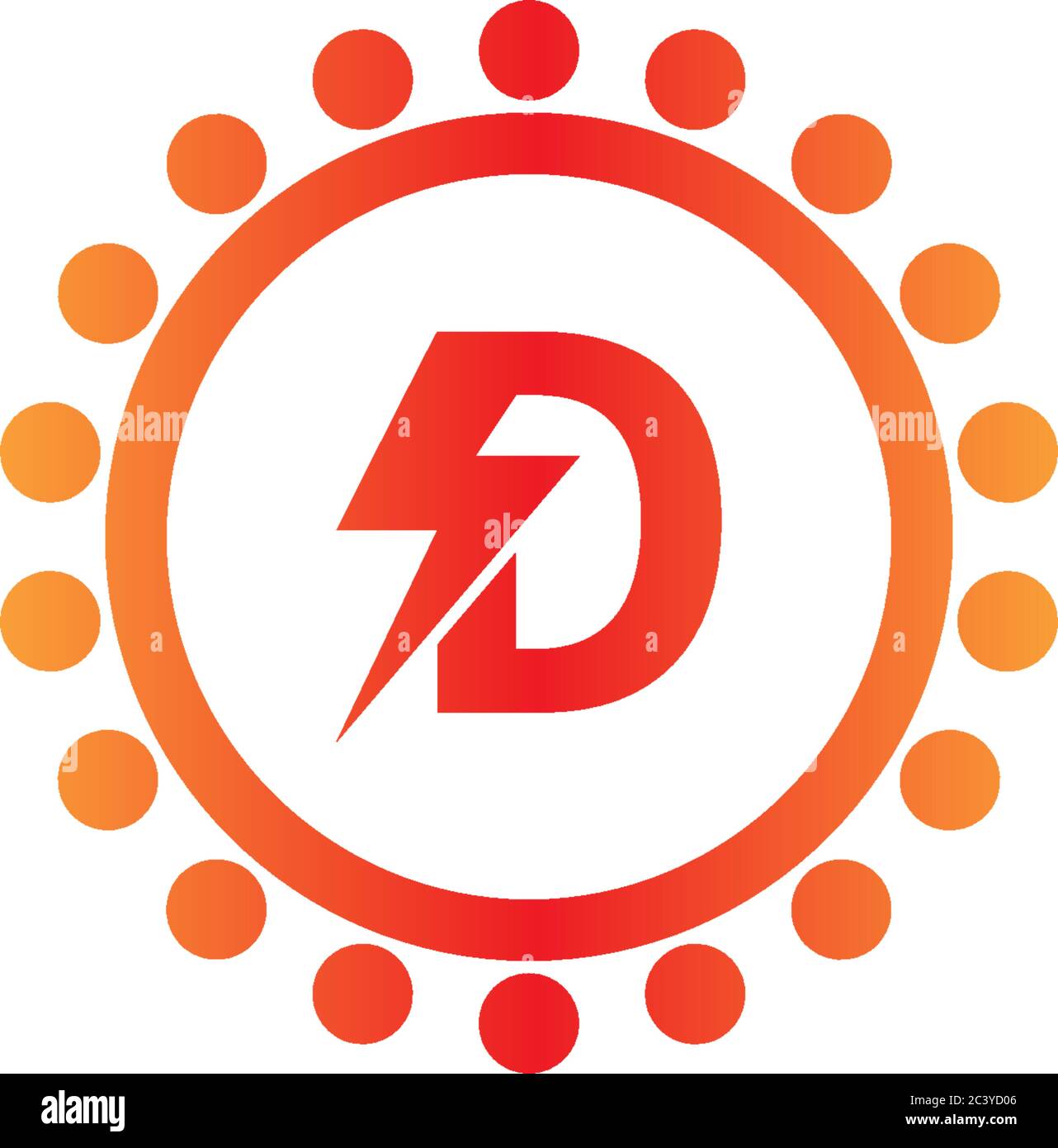 Lightning Letter D logotype gradient color design concept illustration ...