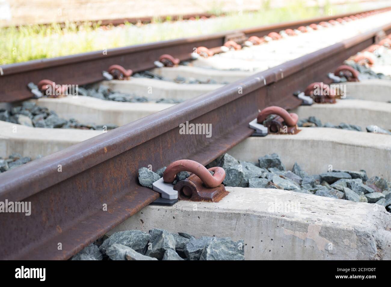 Iron rustyRailway tracks railroad for Trains Stock Photo - Alamy
