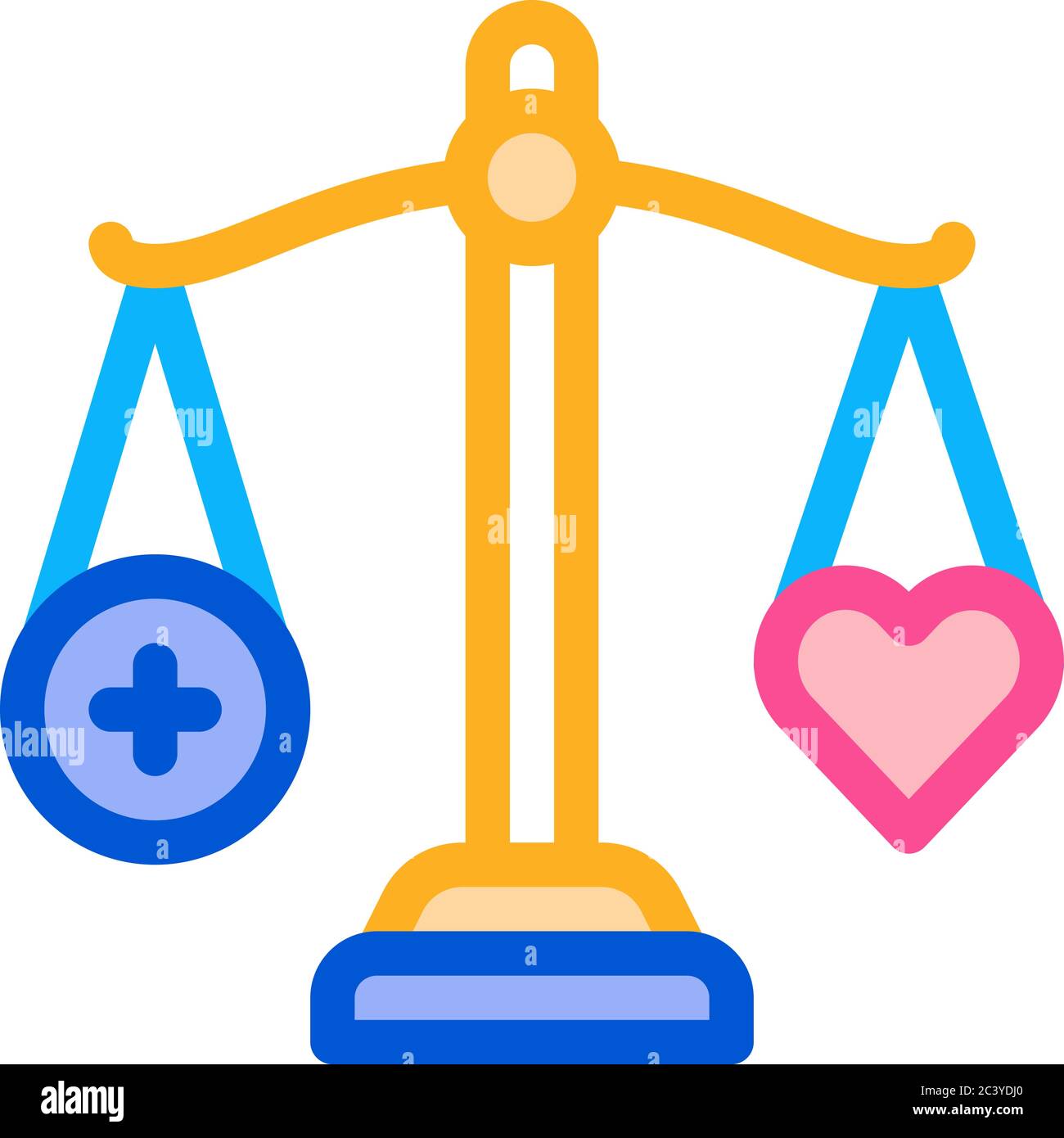 scale heart weight icon vector outline illustration Stock Vector Image ...