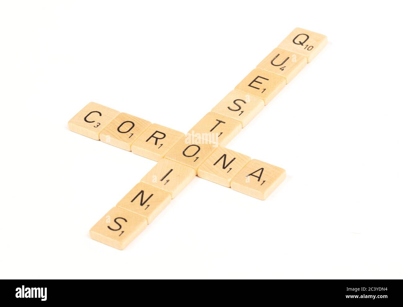 Corona questions letters, isolated on a white background Stock Photo ...