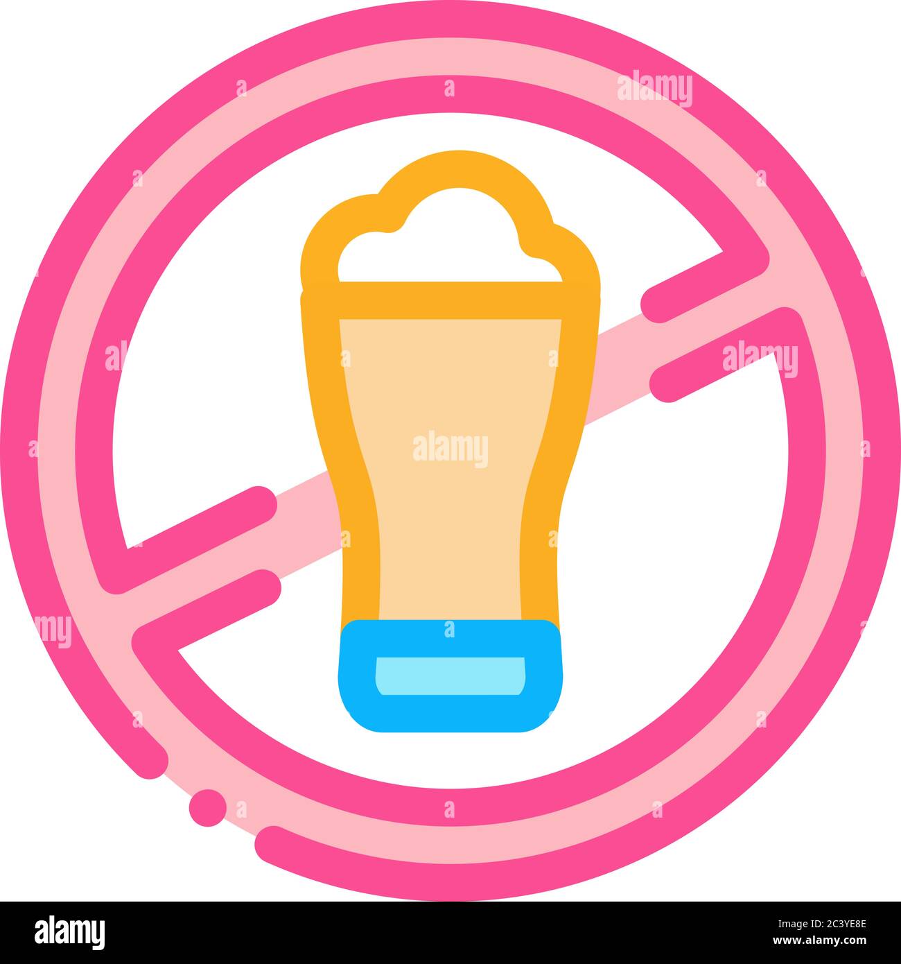stop drink alcohol sign icon vector outline illustration Stock Vector ...