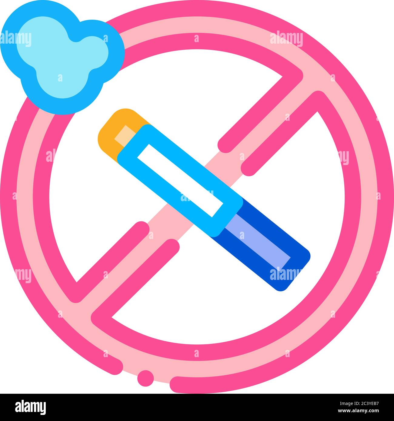 stop smoking cigarette sign icon vector outline illustration Stock ...