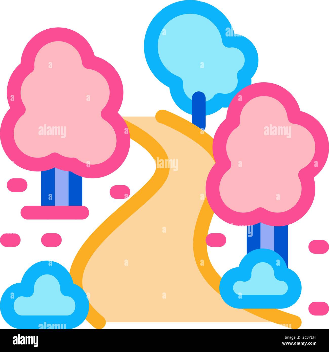 park alley and trees icon vector outline illustration Stock Vector ...