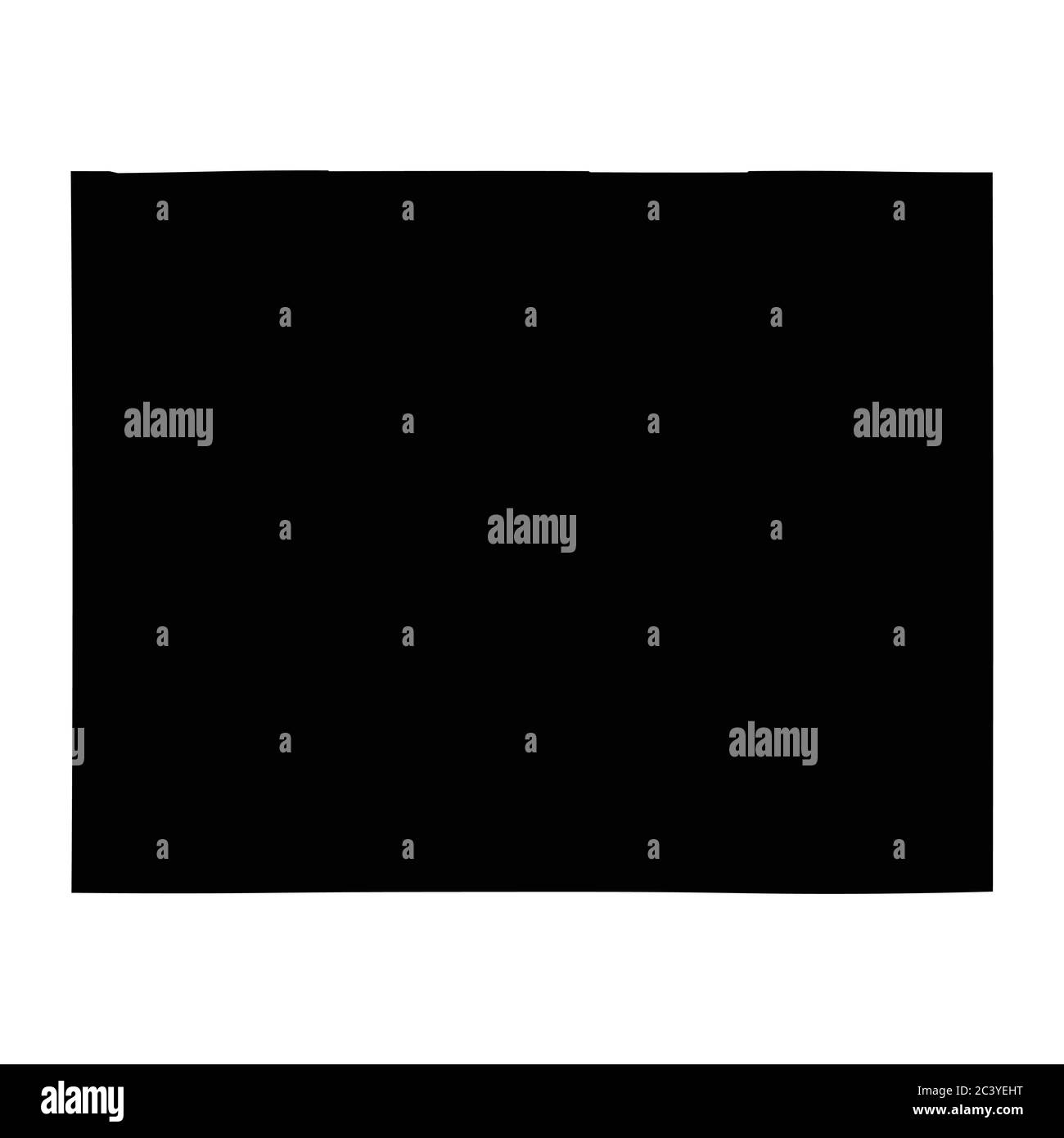 Wyoming WY state Map USA. Black silhouette solid map isolated on a ...