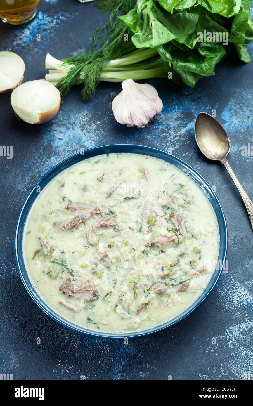 Magiritsa - Greek lamb soup with egg and lemon sauce. Traditional ...