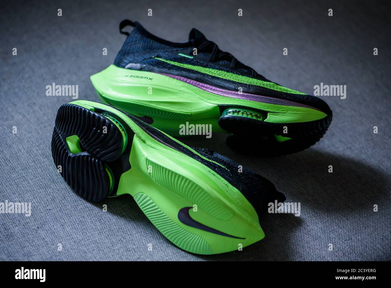ROME, ITALY, JUNE 23. 2020: Nike running shoes ALPHAFLY NEXT ...