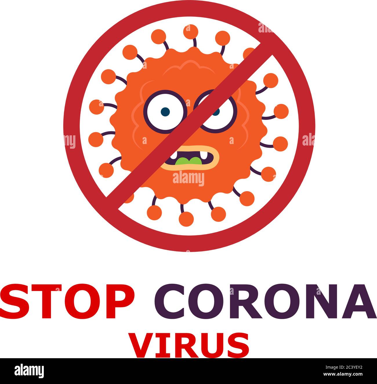 Stop Corona virus cartoon illustration, People carry a poster corona ...
