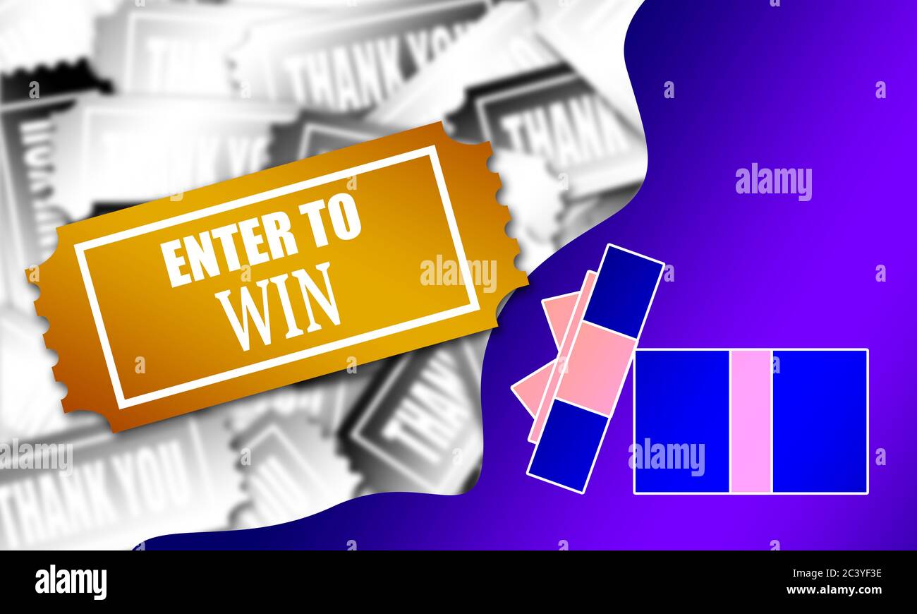 Enter to win ticket in the flat style, 3d rendering Stock Photo - Alamy