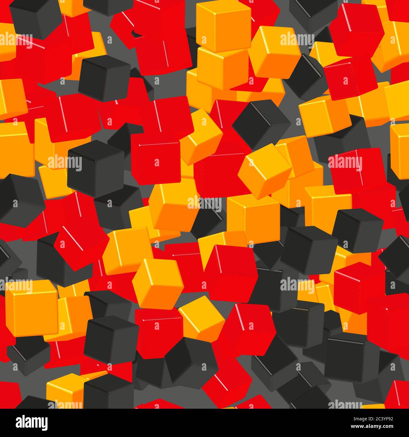 Golden Red Black Cubes Seamless Pattern, 3D Illustration Stock Vector ...