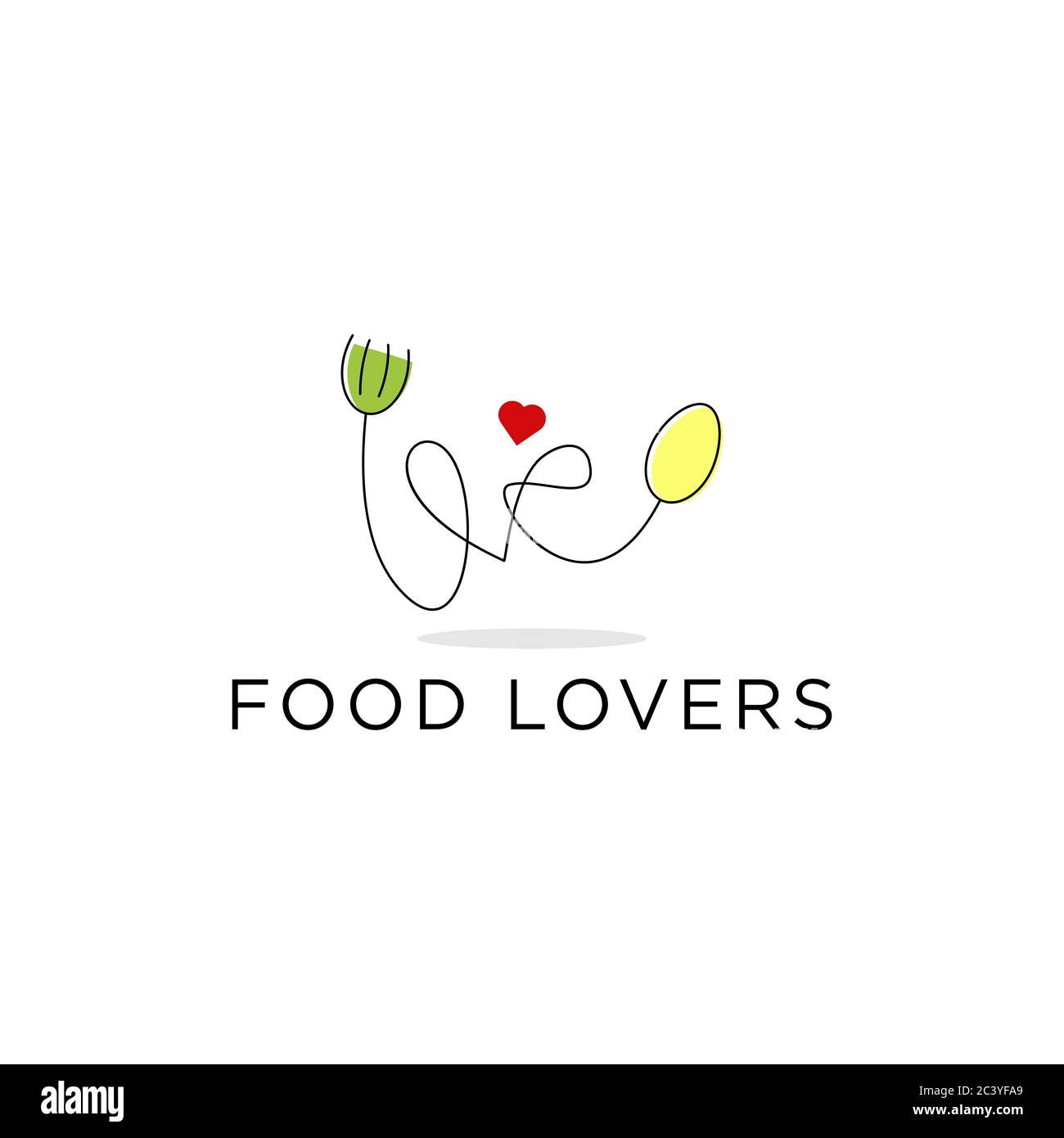 creative healthy Food lovers logo designs template with single line ...