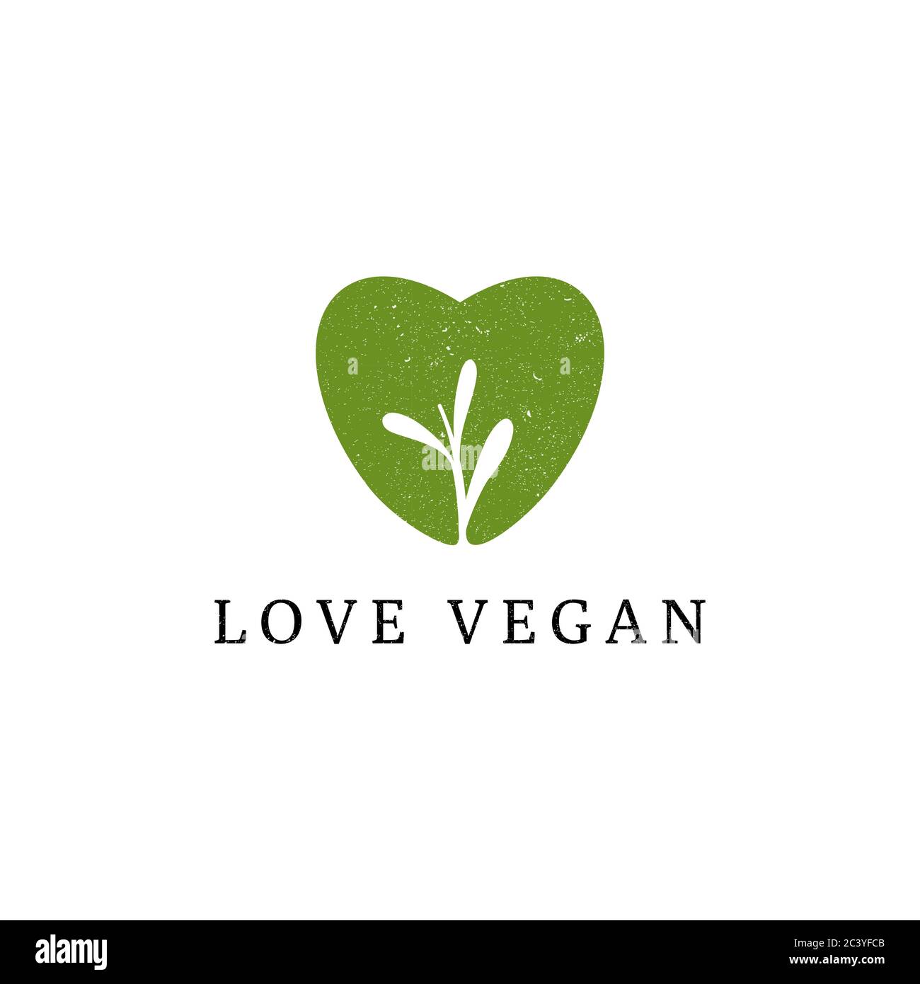 creative love vegan logo design with classic style, vintage vegetables ...