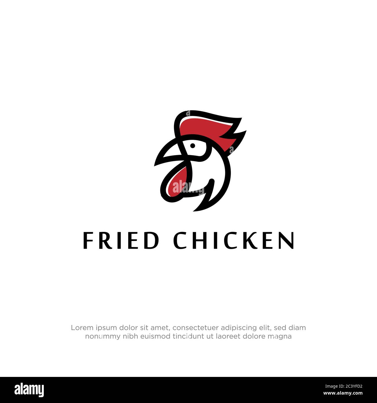 Fried chicken logo template vector illustration, flat design chicken ...
