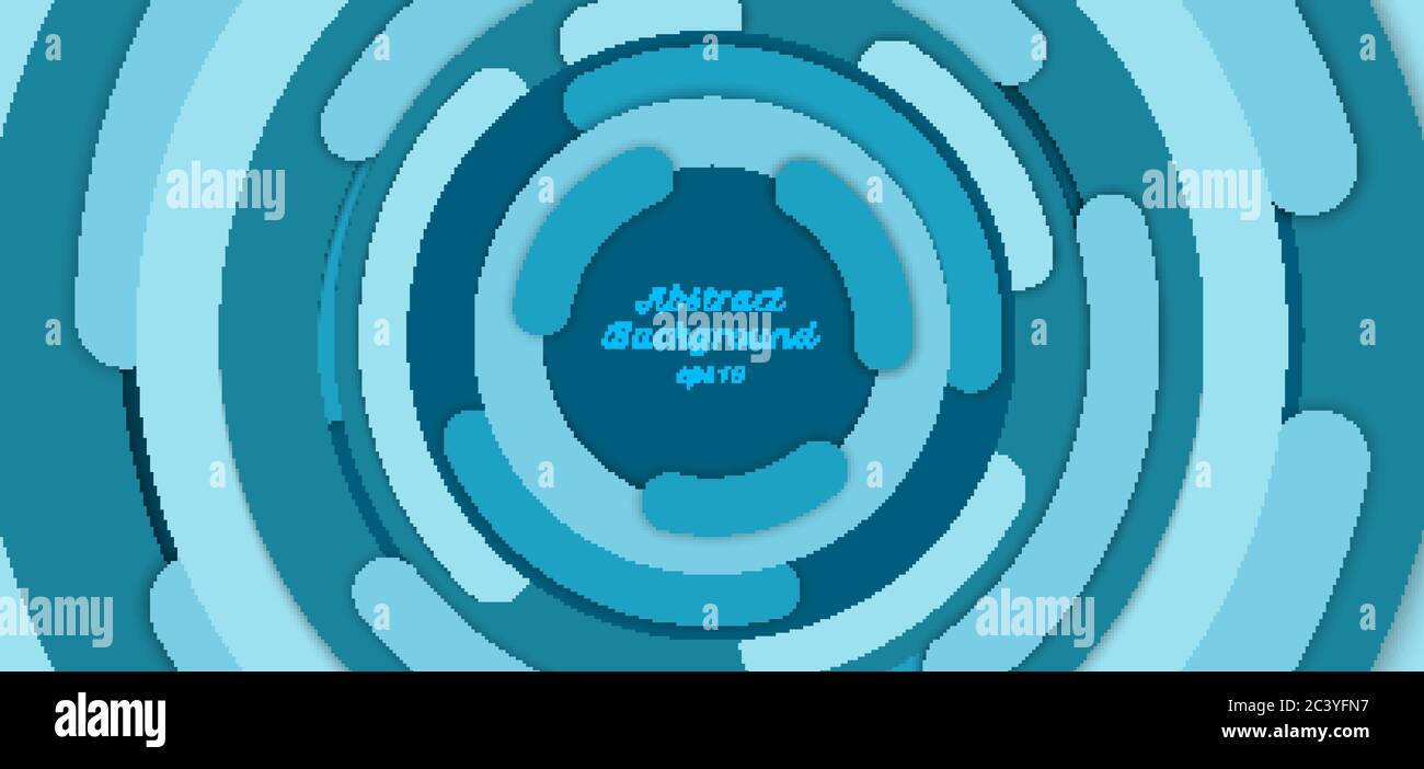 Banner web template abstract background blue circle border overlapping ...