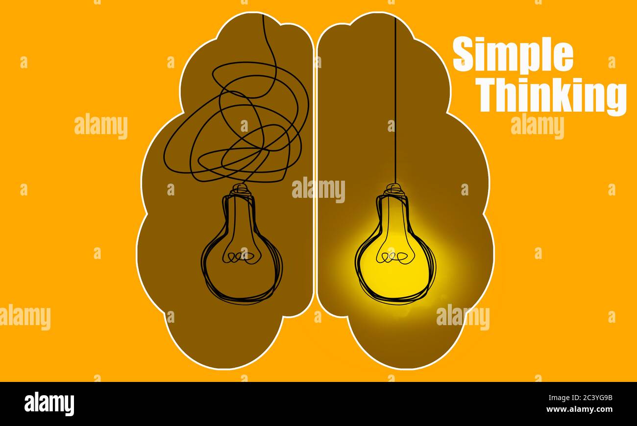 Light bulbs idea concept for simple thinking, 3d rendering Stock Photo ...