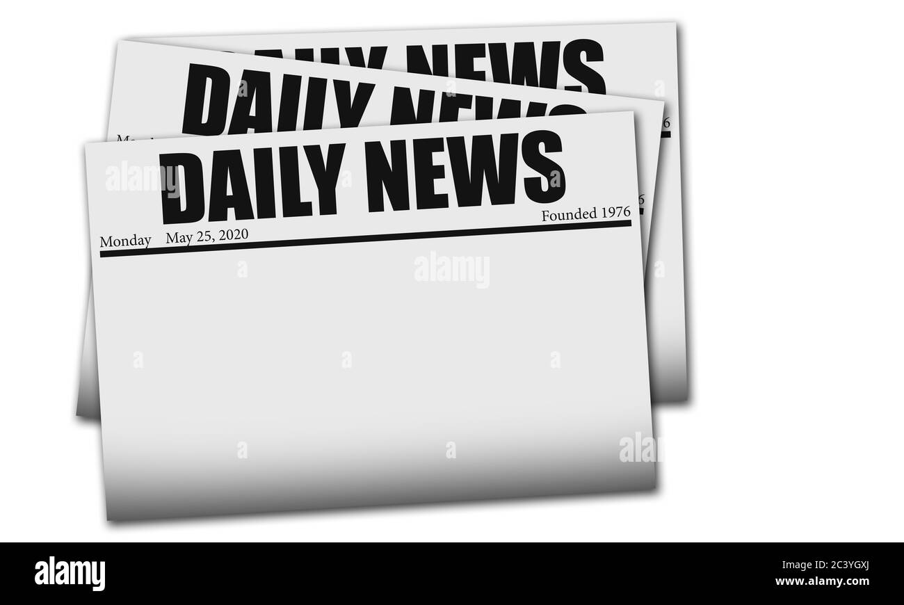 Mock up of a blank newspaper with empty space, 3d rendering Stock Photo ...