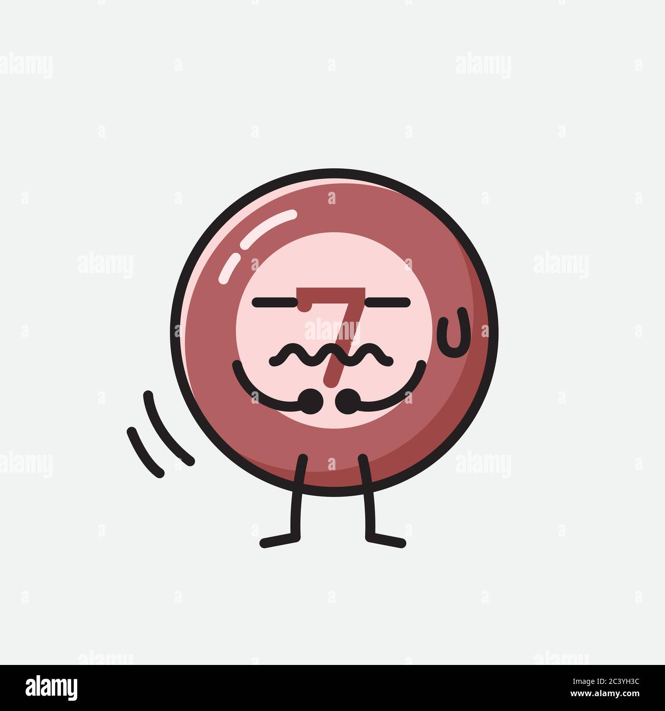 An illustration of Cute Billiard Ball Mascot Vector Character in Flat ...
