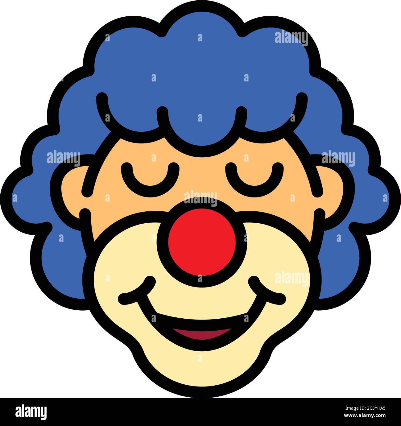 Clown icon. Outline clown vector icon for web design isolated on white ...