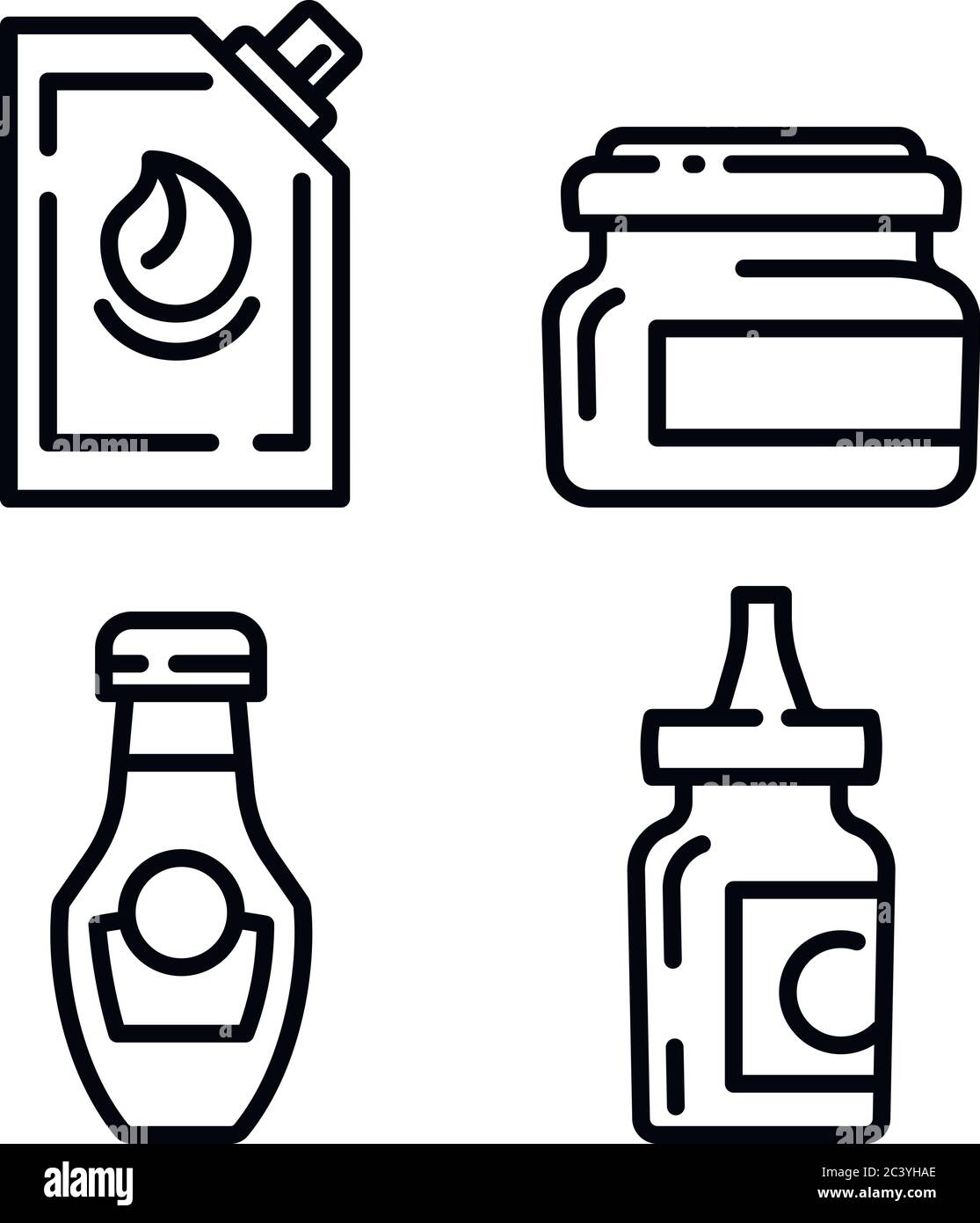 Mustard icons set. Outline set of mustard vector icons for web design ...