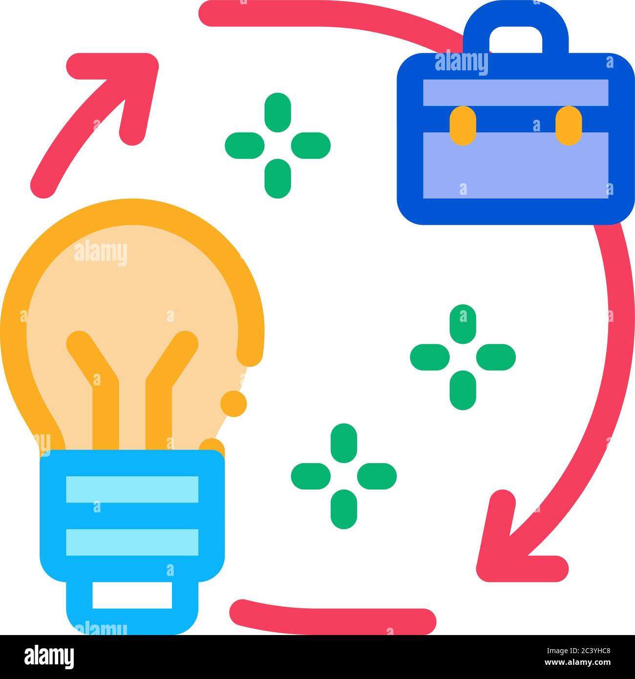business idea circle arrows icon vector outline illustration Stock ...