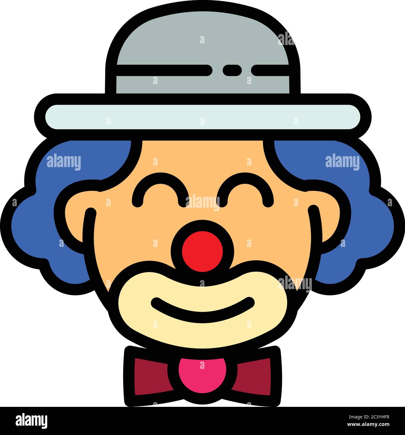 Circus clown icon. Outline circus clown vector icon for web design ...