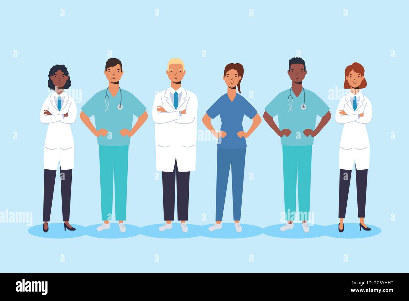 medical staff esential workers characters vector illustration design ...