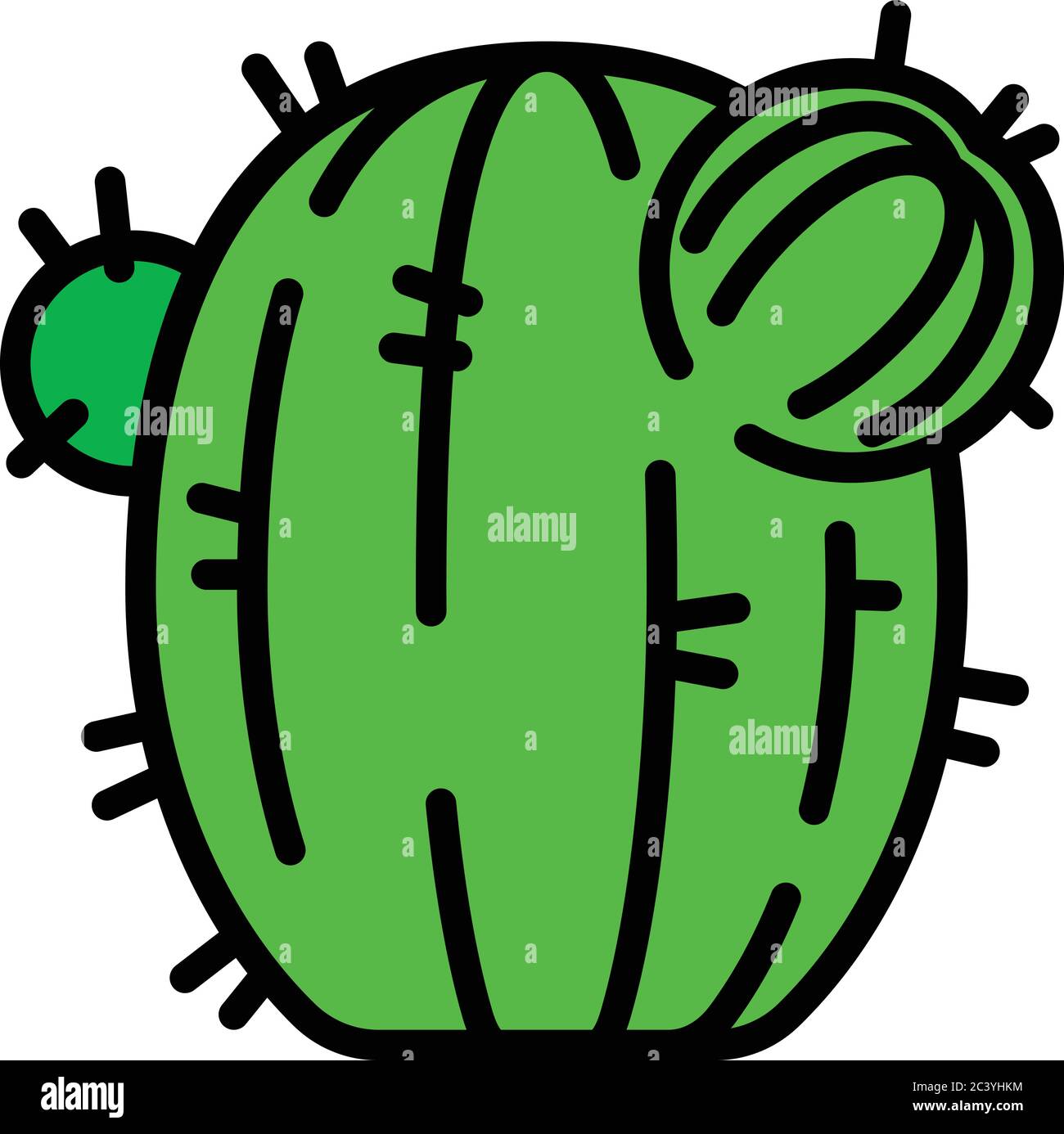 Green cactus icon. Outline green cactus vector icon for web design ...