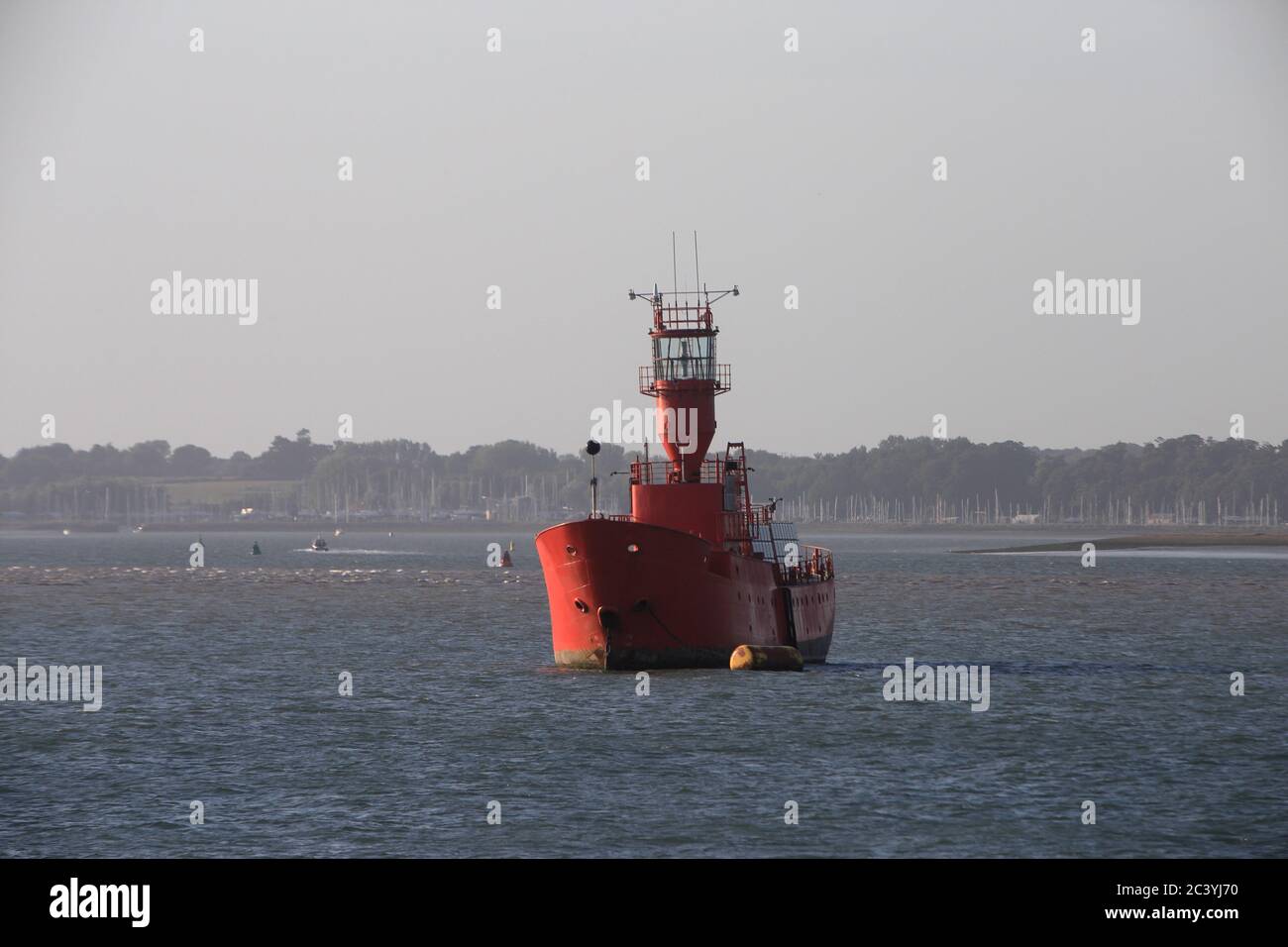 Lightship No22 moored at the entrance to Felixstowe and Harwich docks ...