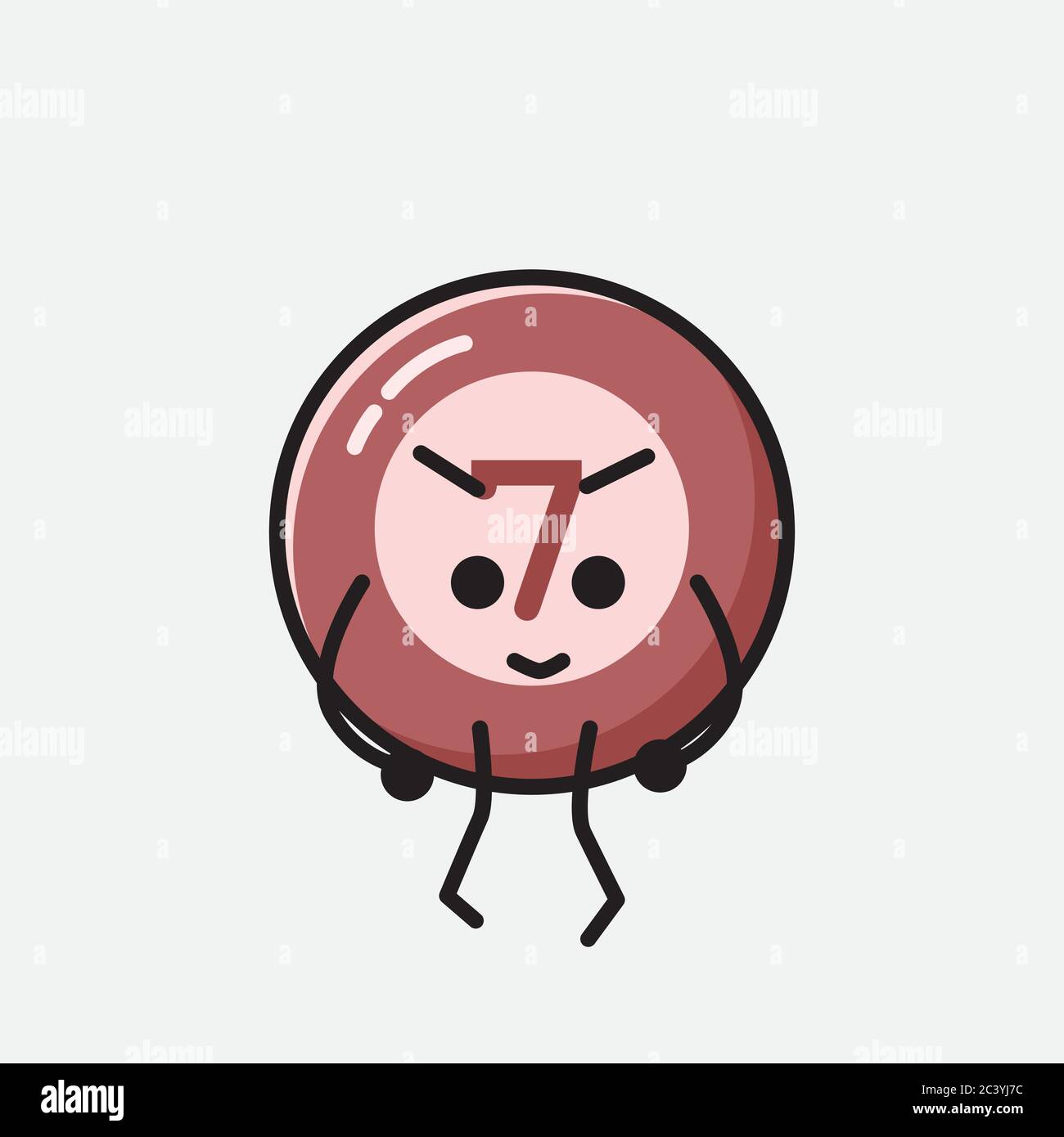 An illustration of Cute Billiard Ball Mascot Vector Character in Flat ...