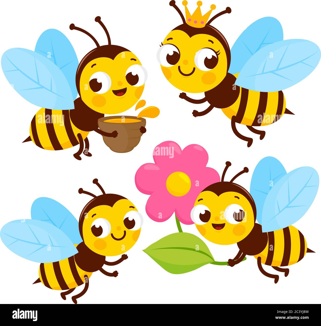 Cute bees collection. Vector illustration Stock Vector Image & Art - Alamy