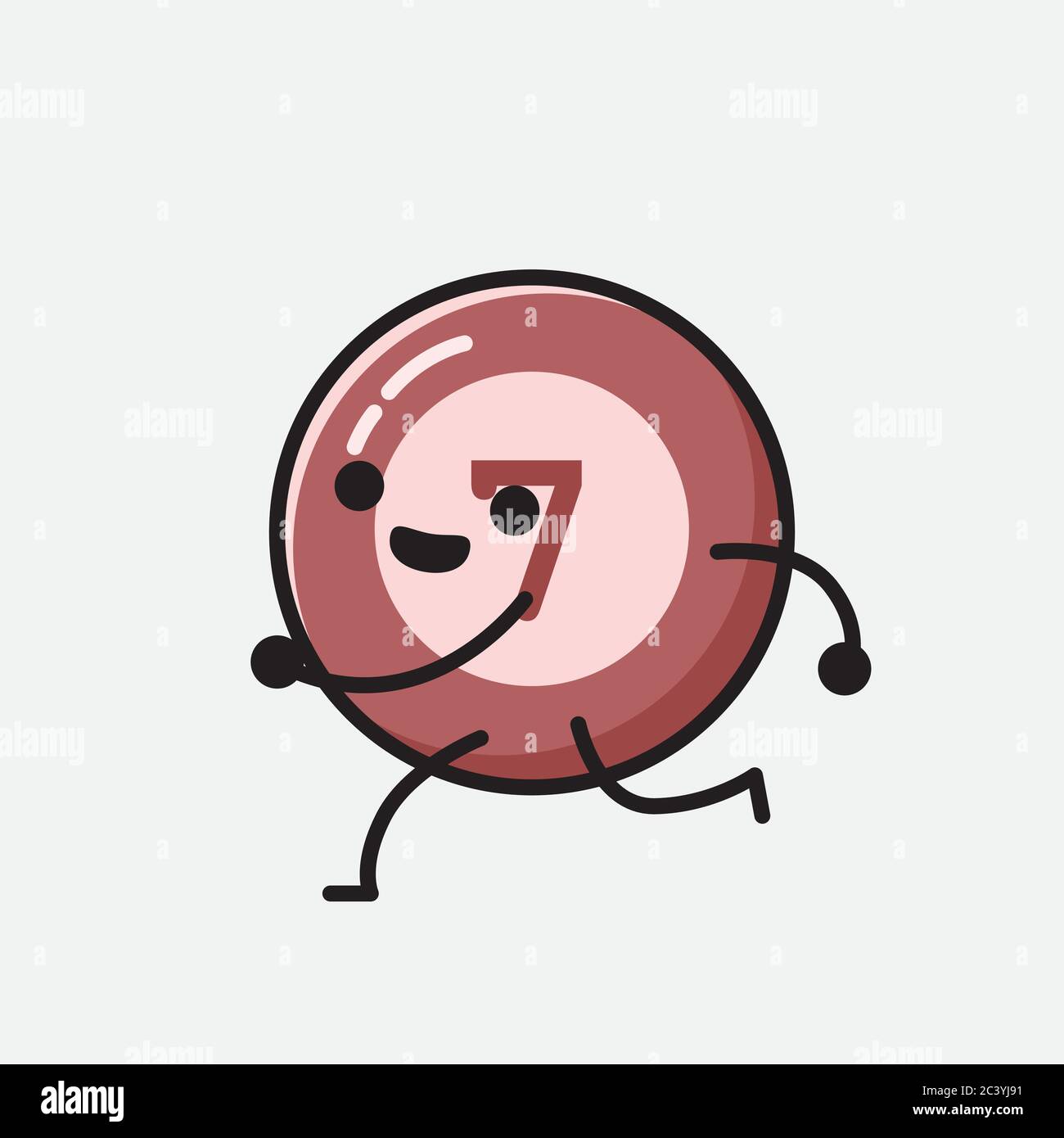 An illustration of Cute Billiard Ball Mascot Vector Character in Flat ...