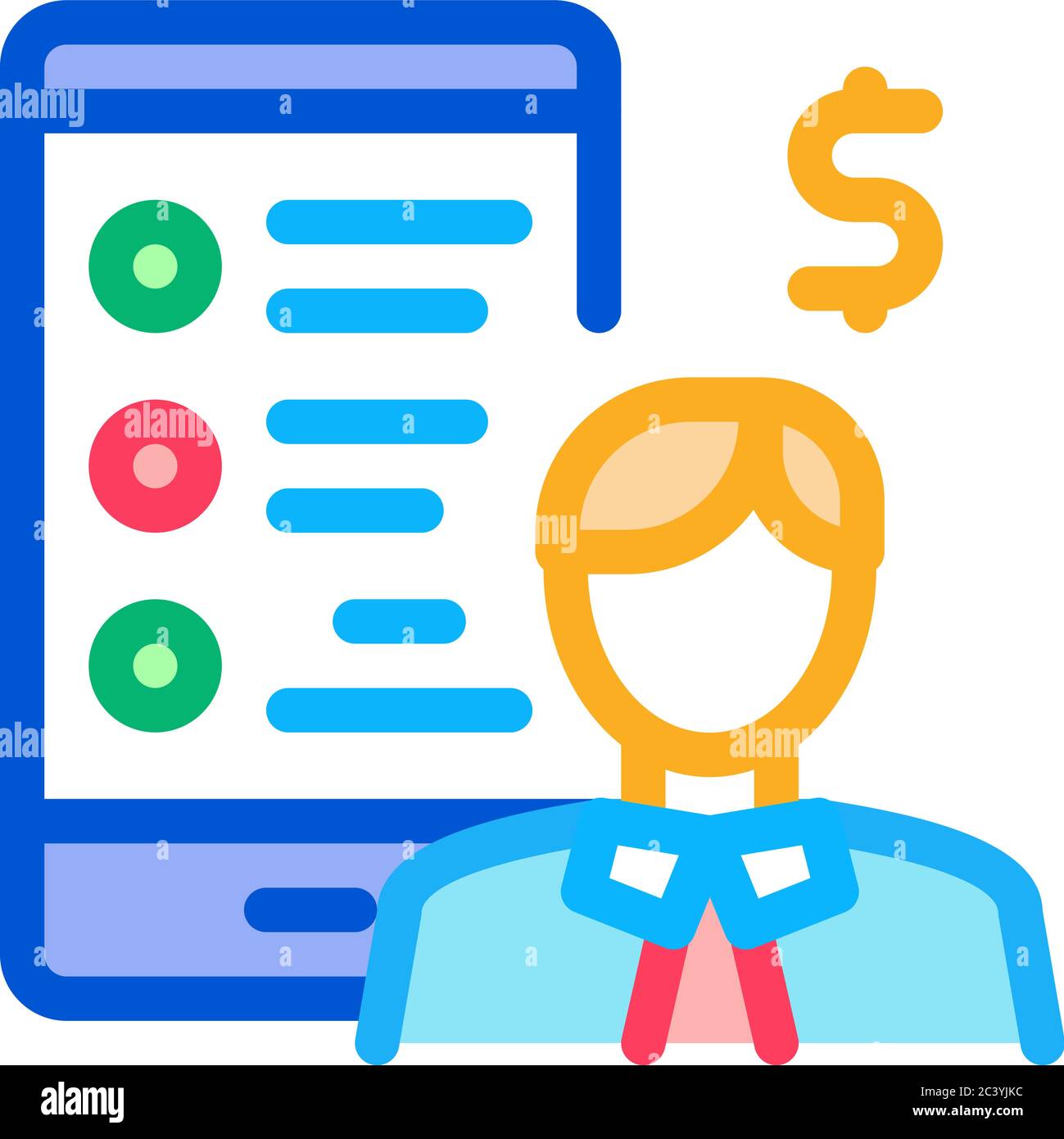 businessman talking smartphone icon vector outline illustration Stock ...