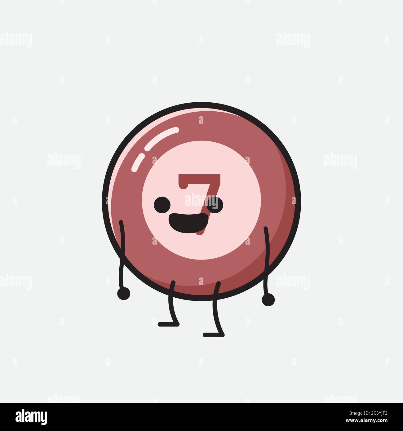 An illustration of Cute Billiard Ball Mascot Vector Character in Flat ...