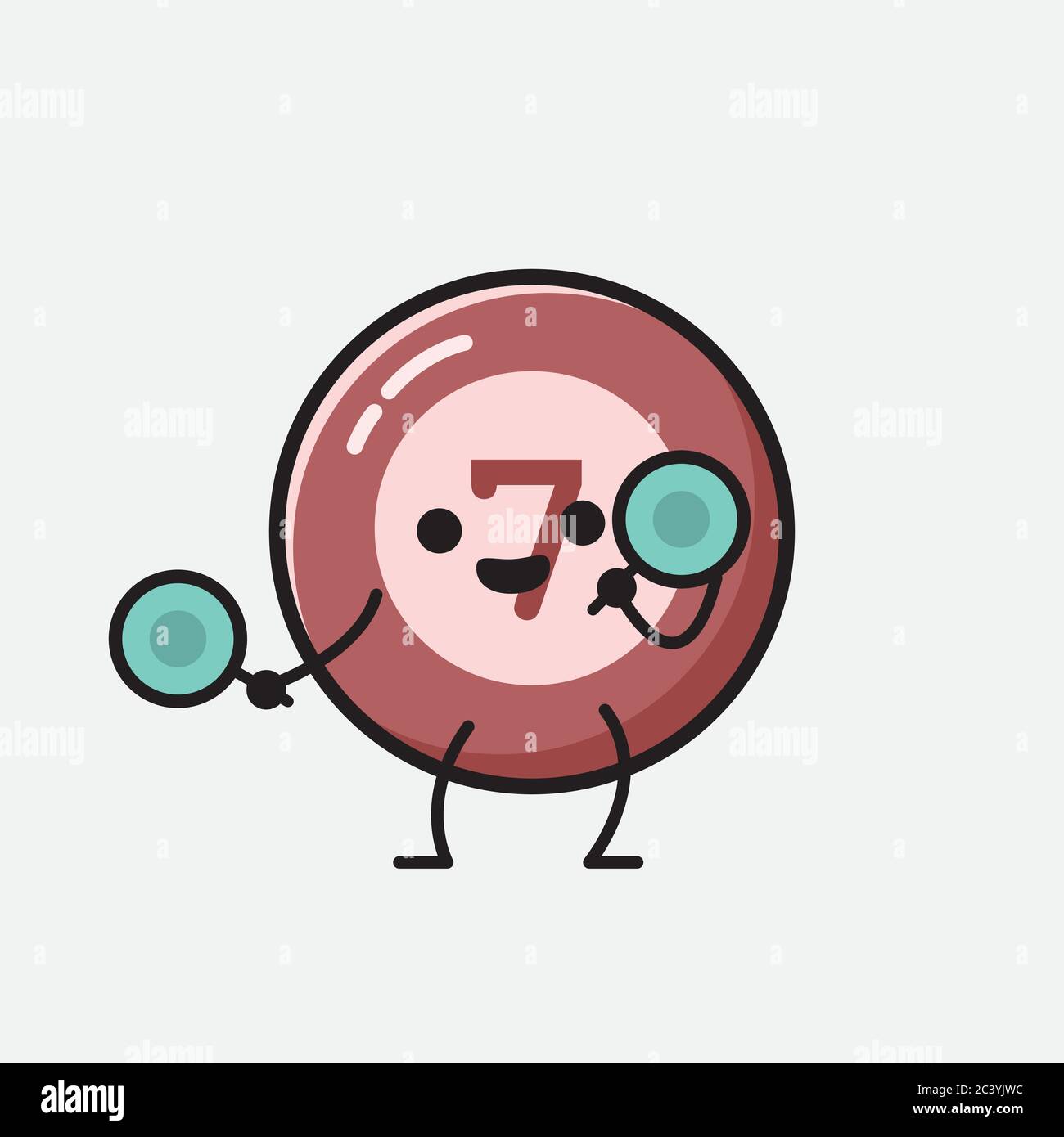 An illustration of Cute Billiard Ball Mascot Vector Character in Flat ...
