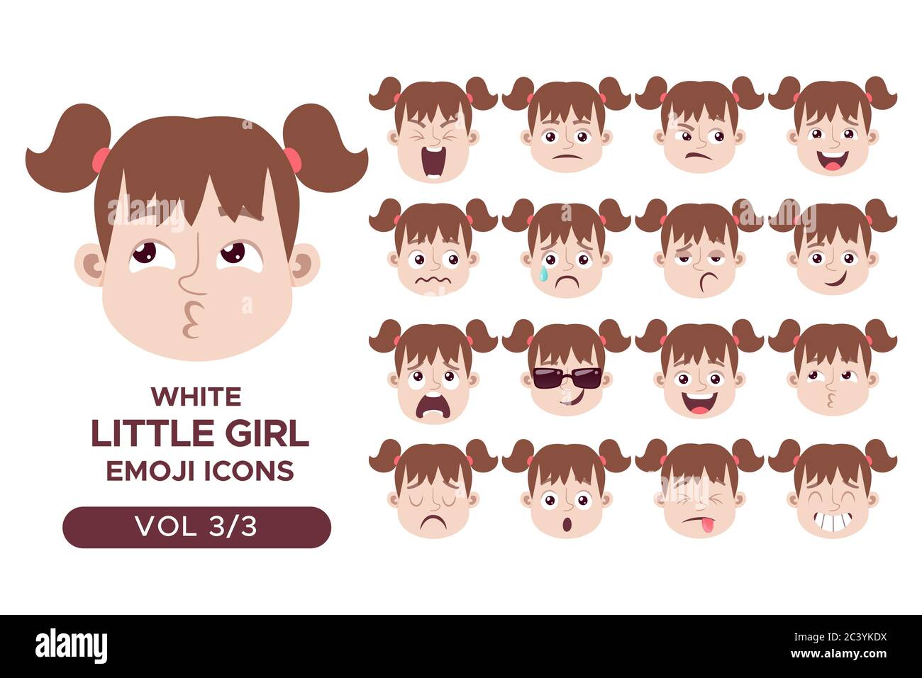 Cartoon serious girl Cut Out Stock Images & Pictures - Alamy