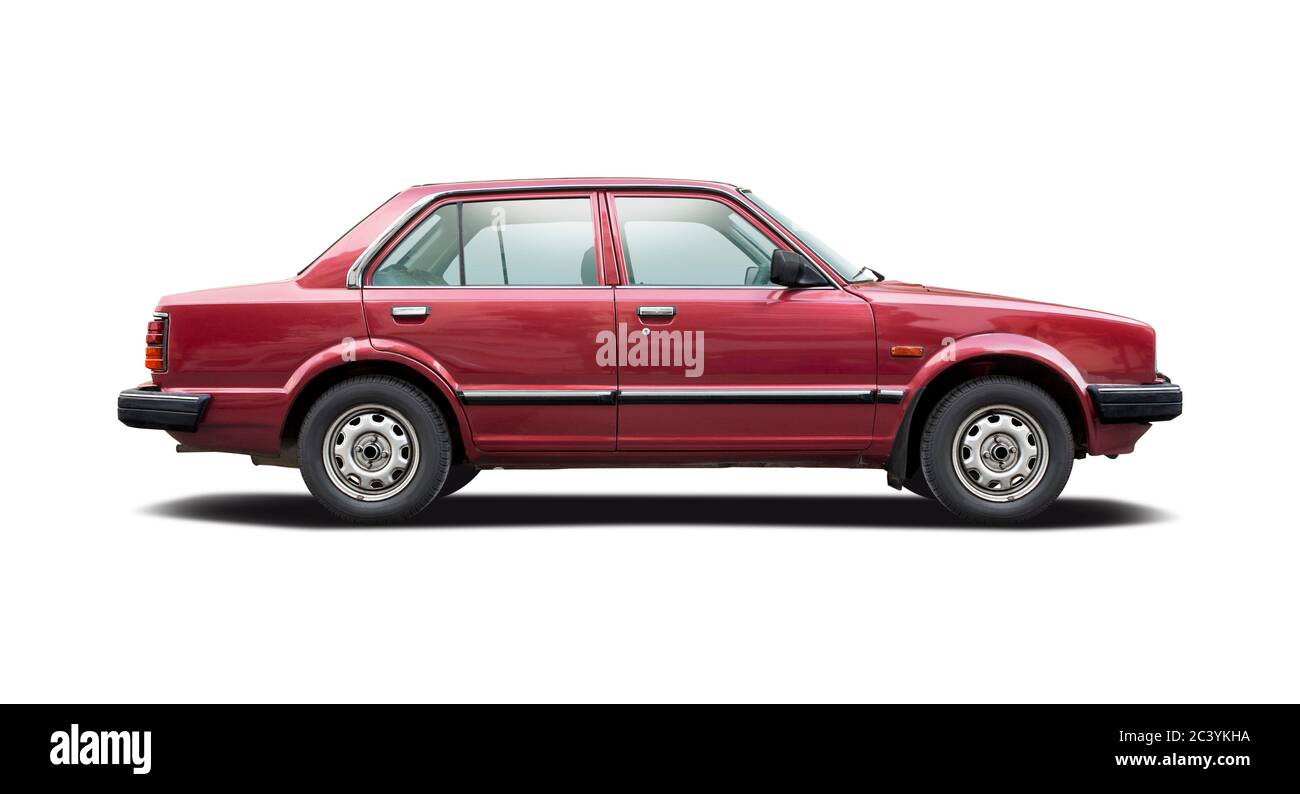 Classic Japanese sedan car side view isolated on white background Stock ...