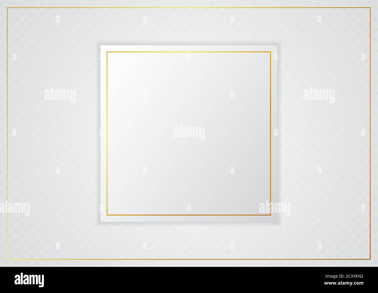 White luxury square shape design space for your content gold metallic ...