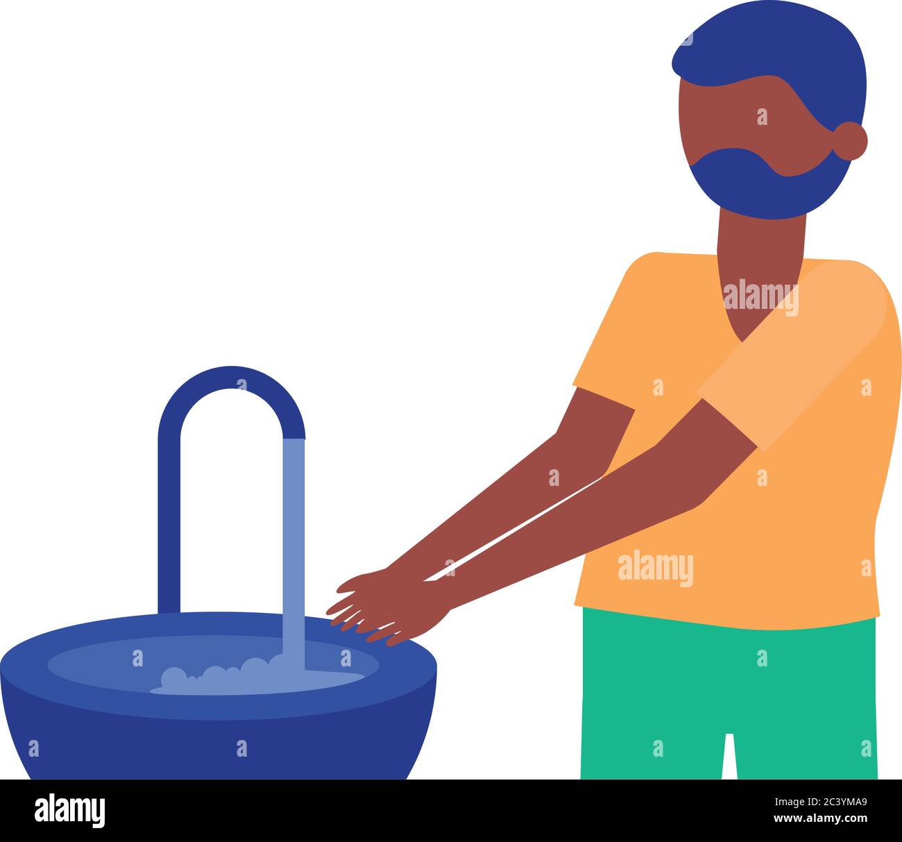 Man washing her hands design, Hygiene wash health and clean theme ...
