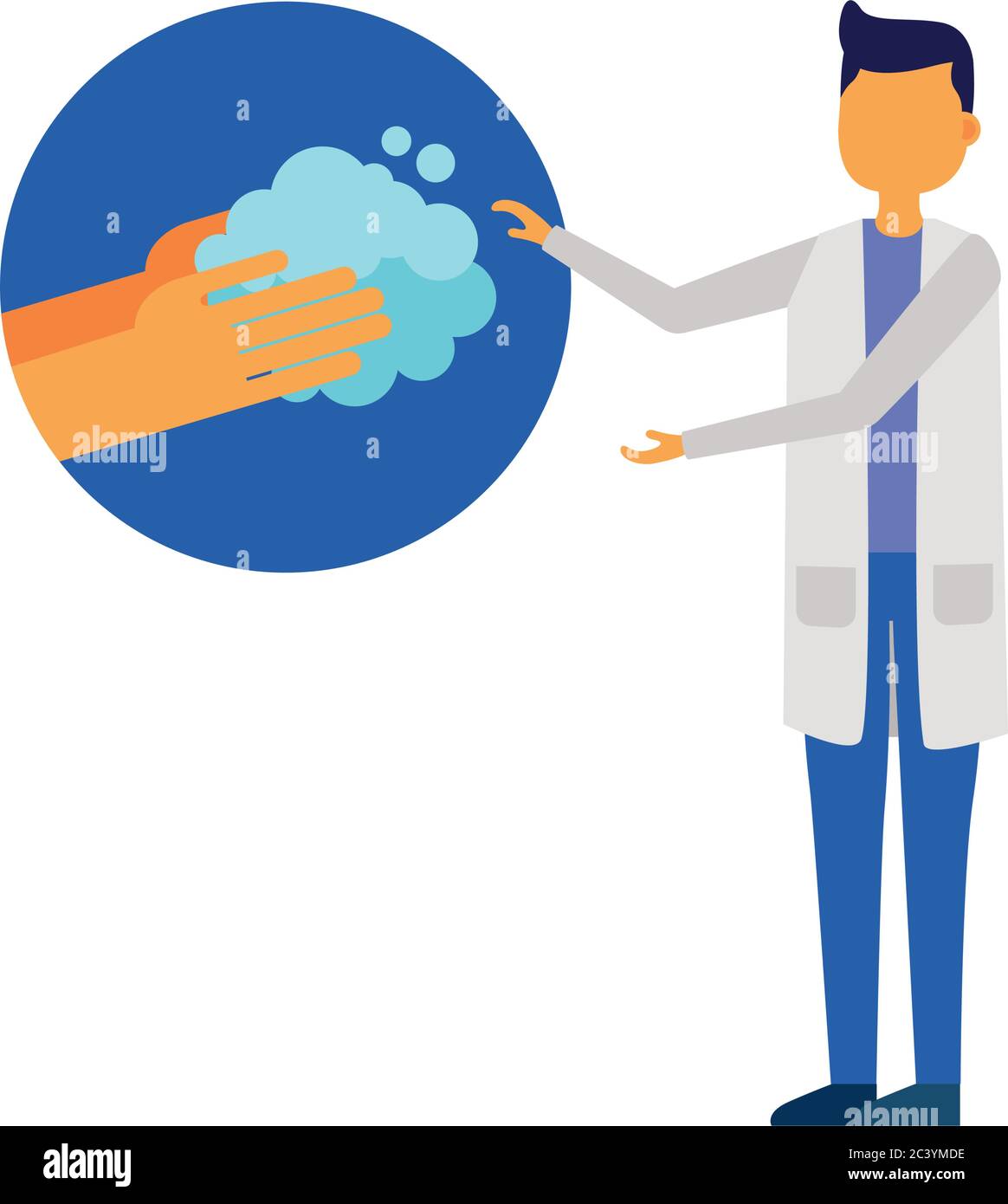 Hands washing and male doctor design, Hygiene wash health and clean ...