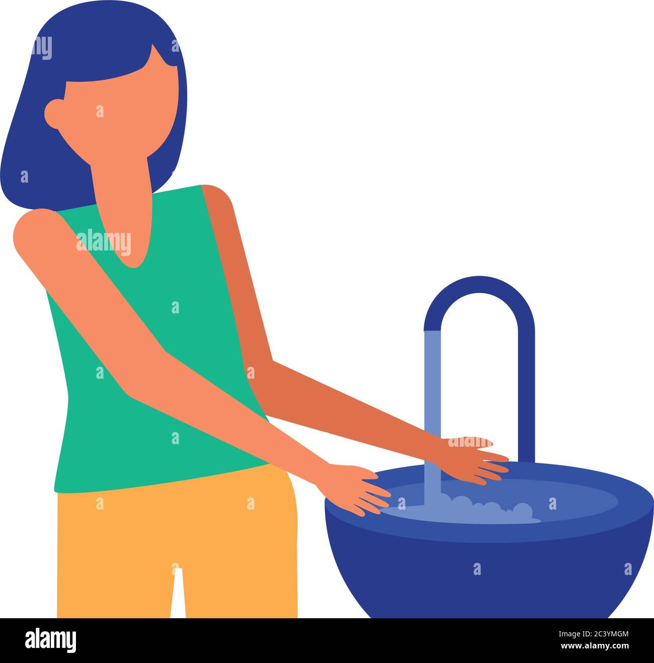 Woman washing her hands design, Hygiene wash health and clean theme ...
