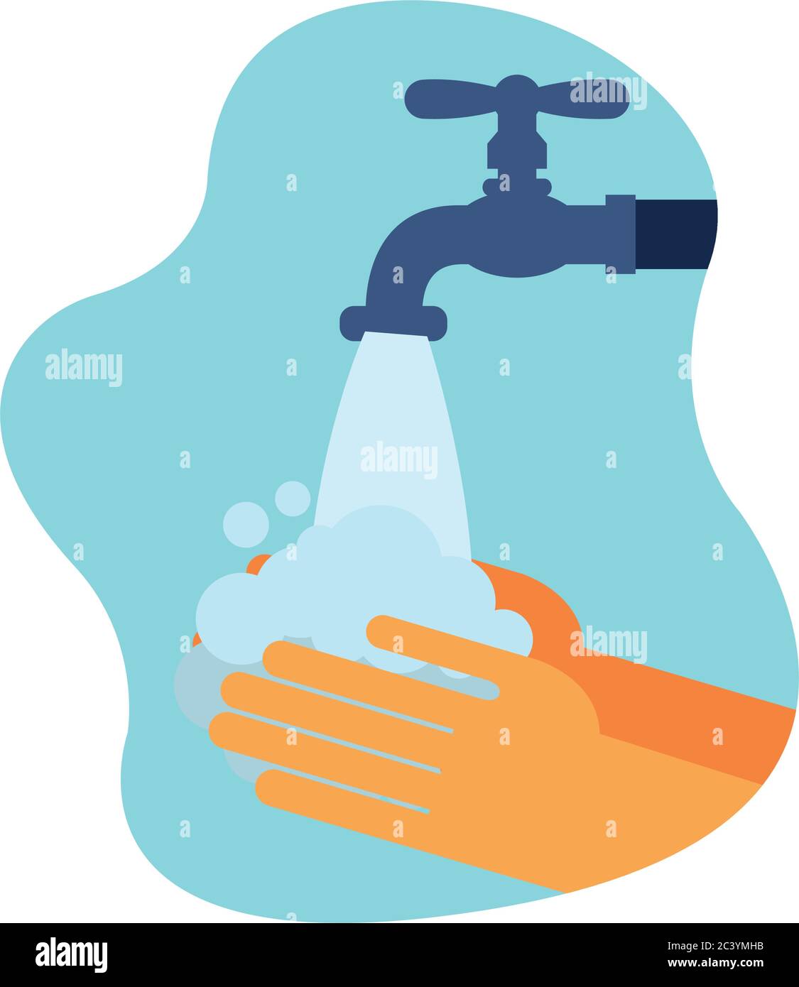 Hands washing under water tap design, Hygiene wash health and clean ...